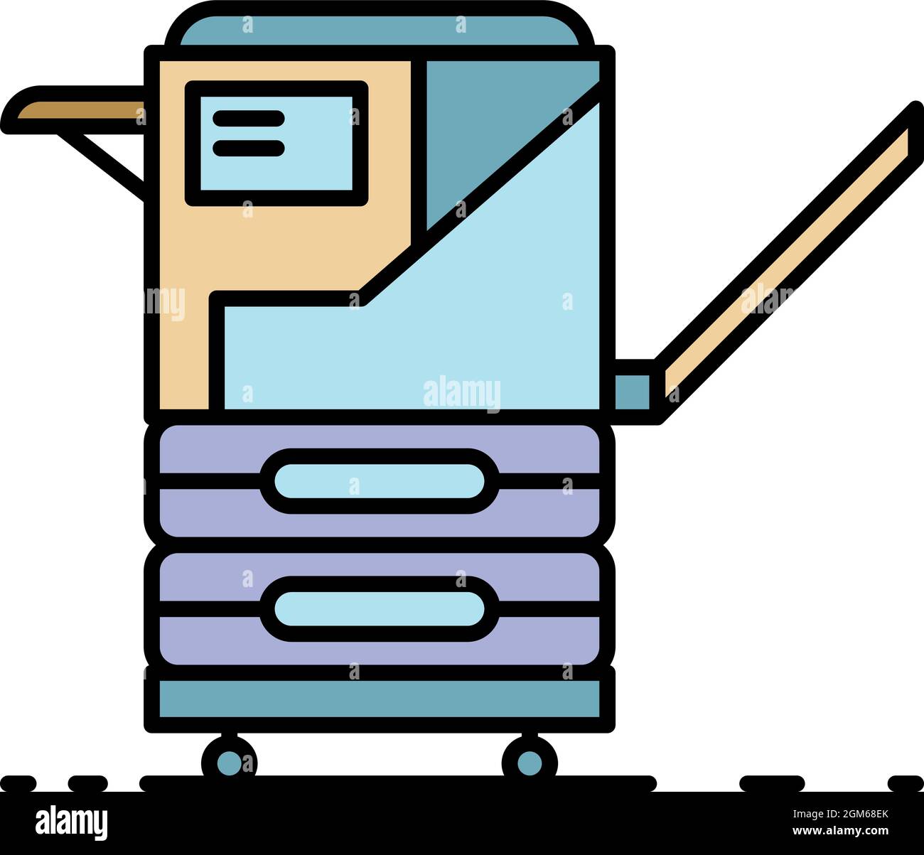 Office xerox icon. Outline office xerox vector icon color flat isolated ...