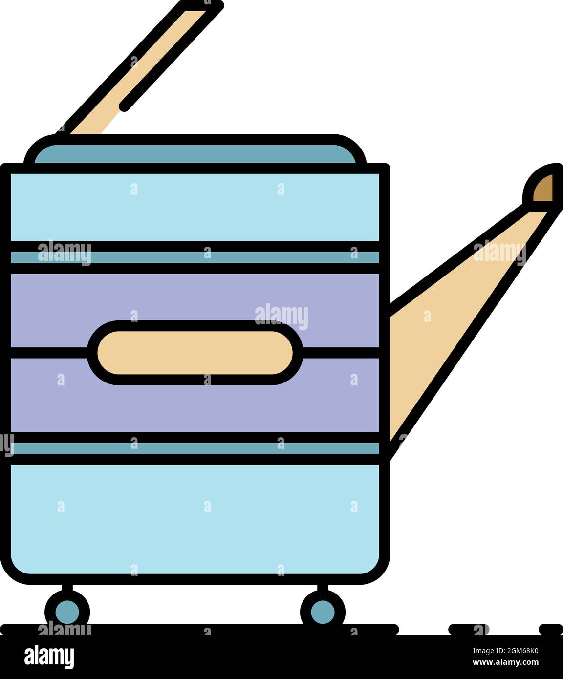 Office big printer icon. Outline office big printer vector icon color ...