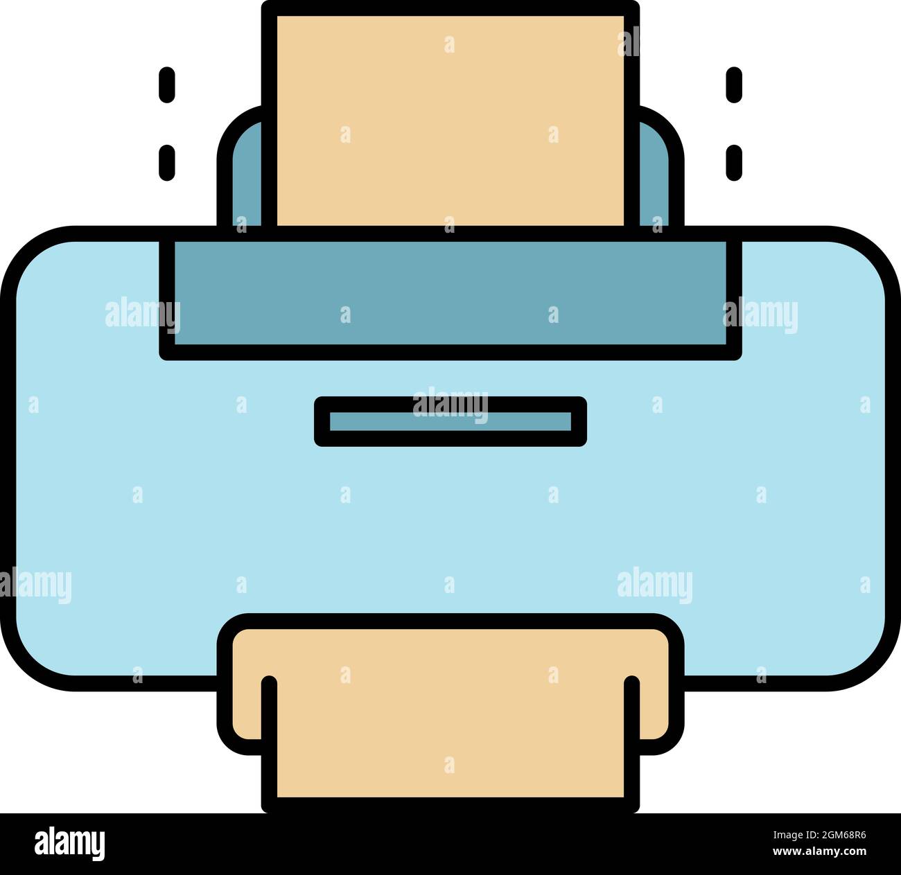 New printer icon. Outline new printer vector icon color flat isolated ...