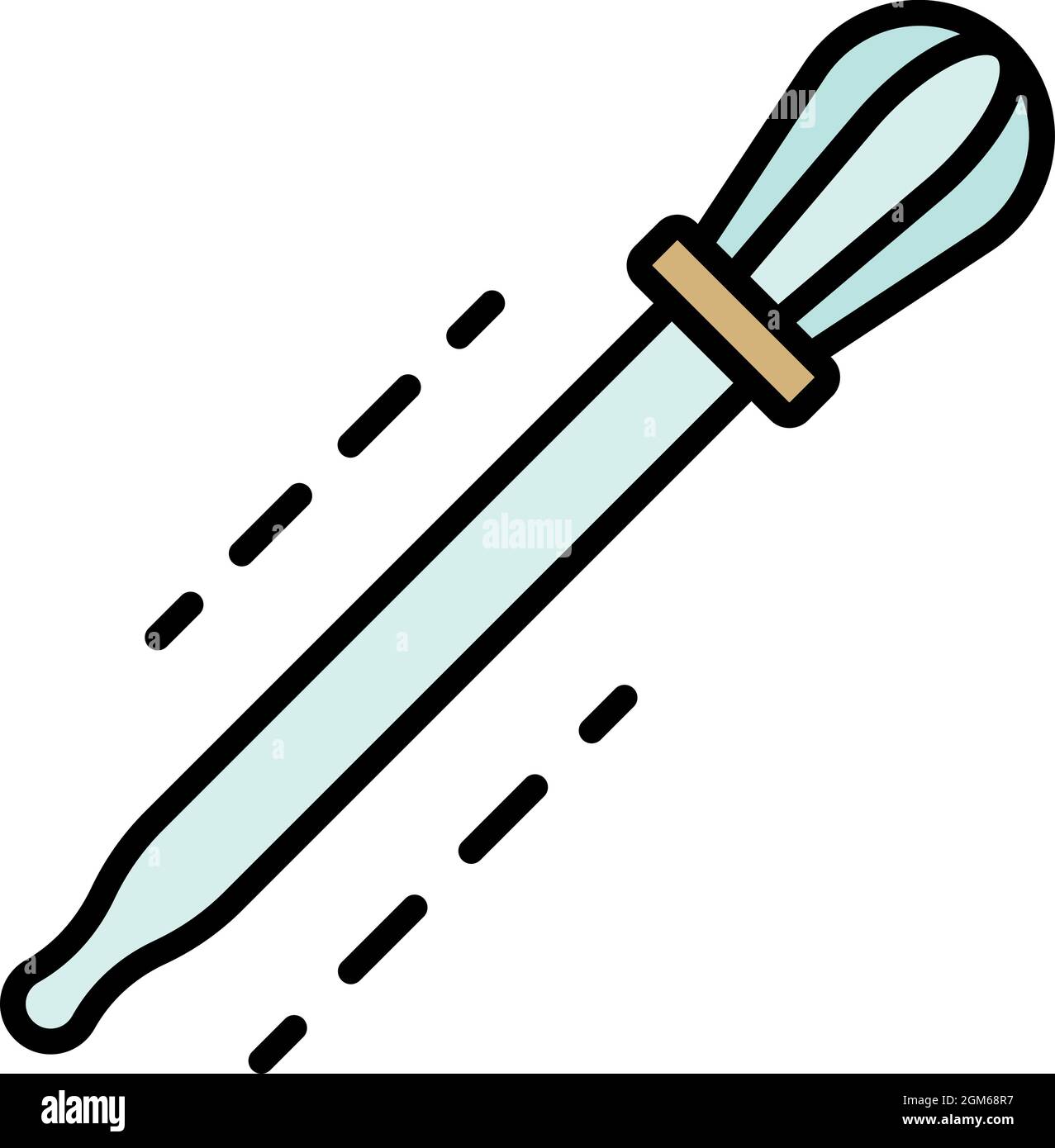 Pipette icon. Outline pipette vector icon color flat isolated on white ...