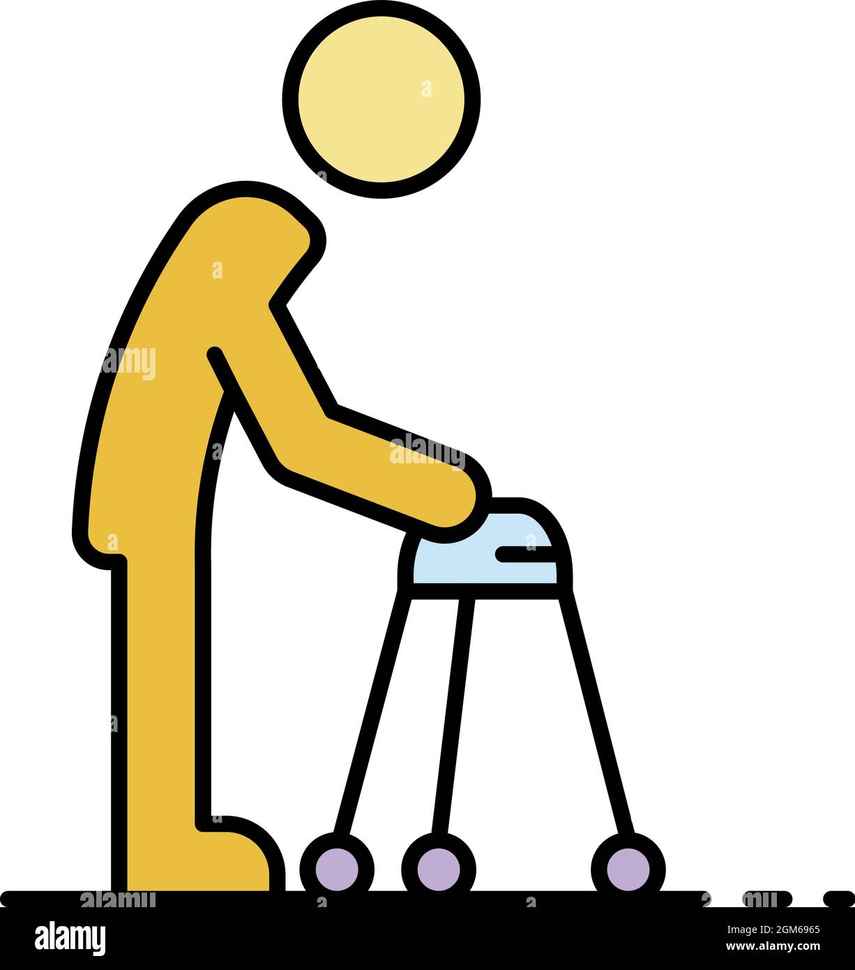 Old man walking frame Stock Vector Images - Alamy