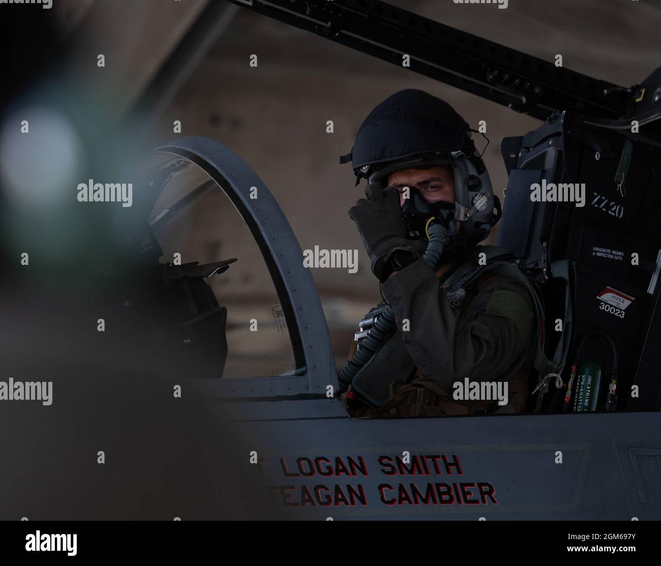 U.S. Air Force 1st Lt. Sebastian Coburn, 44th Fighter Squadron F-15C ...