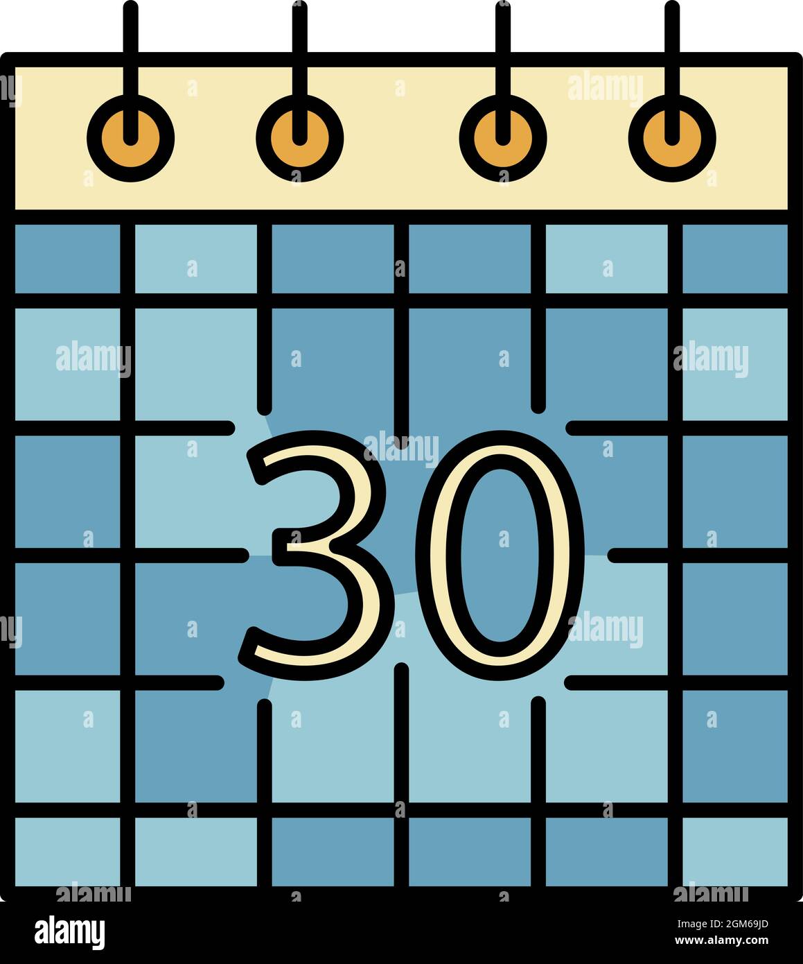 Paper calendar icon. Outline paper calendar vector icon color flat ...