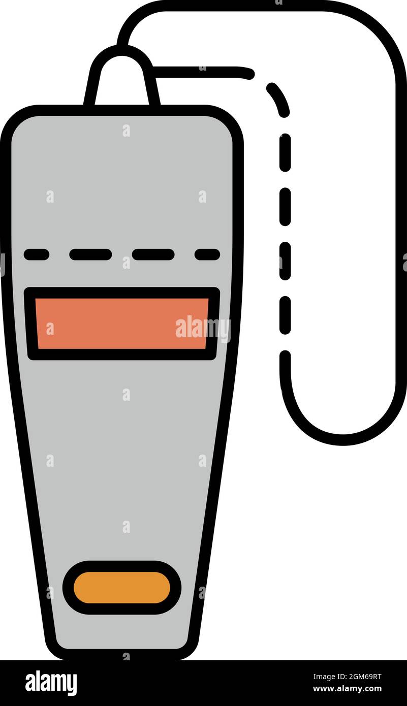 Top view whistle icon. Outline top view whistle vector icon color flat ...