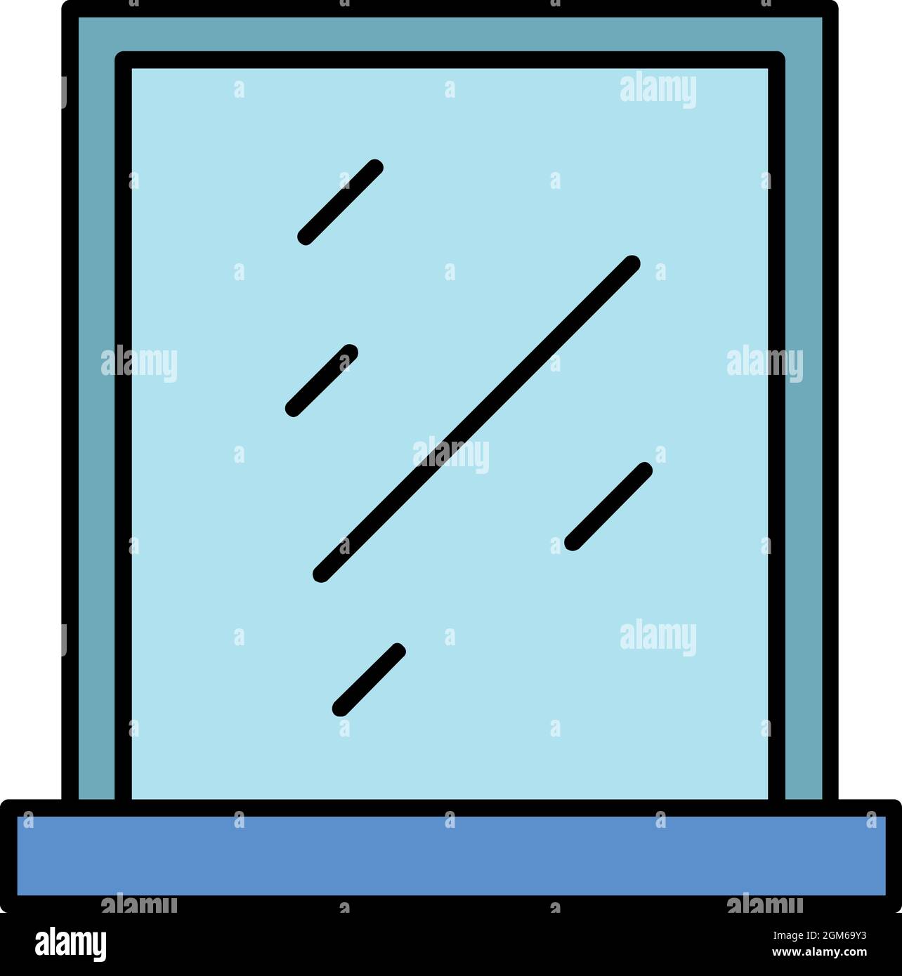 Clean window icon. Outline clean window vector icon color flat isolated ...