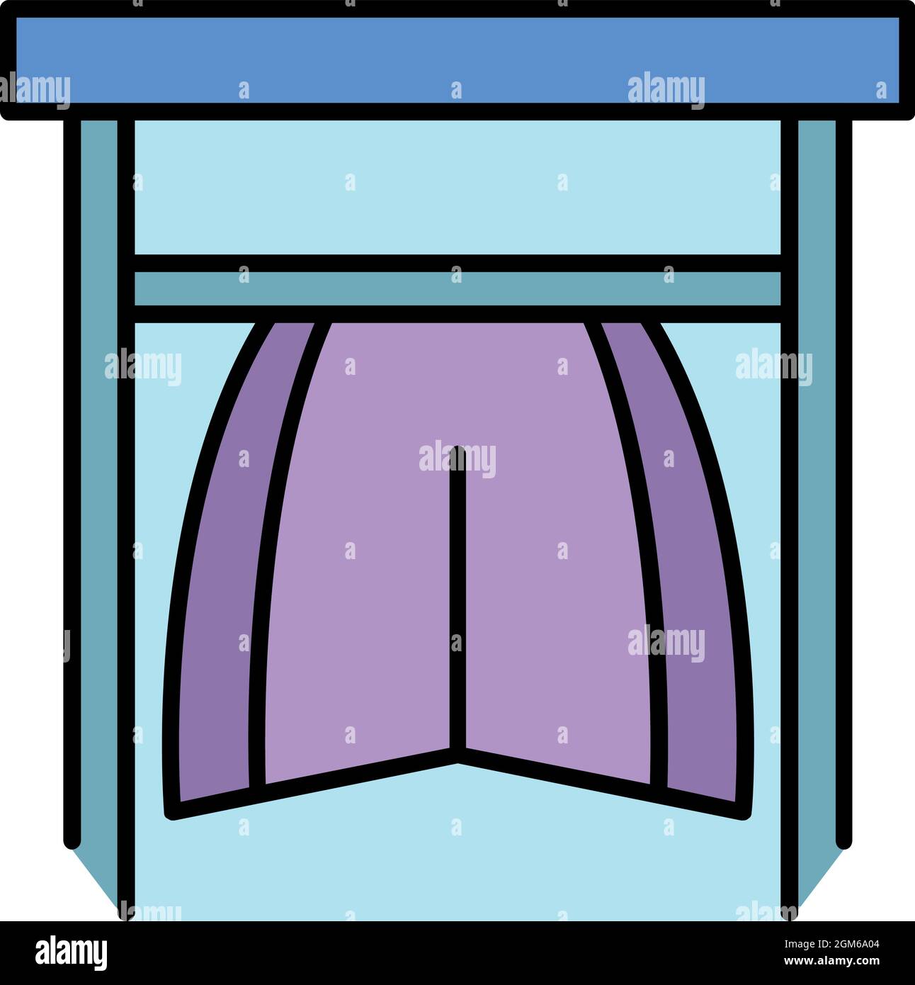 Modern window drapery icon. Outline modern window drapery vector icon ...