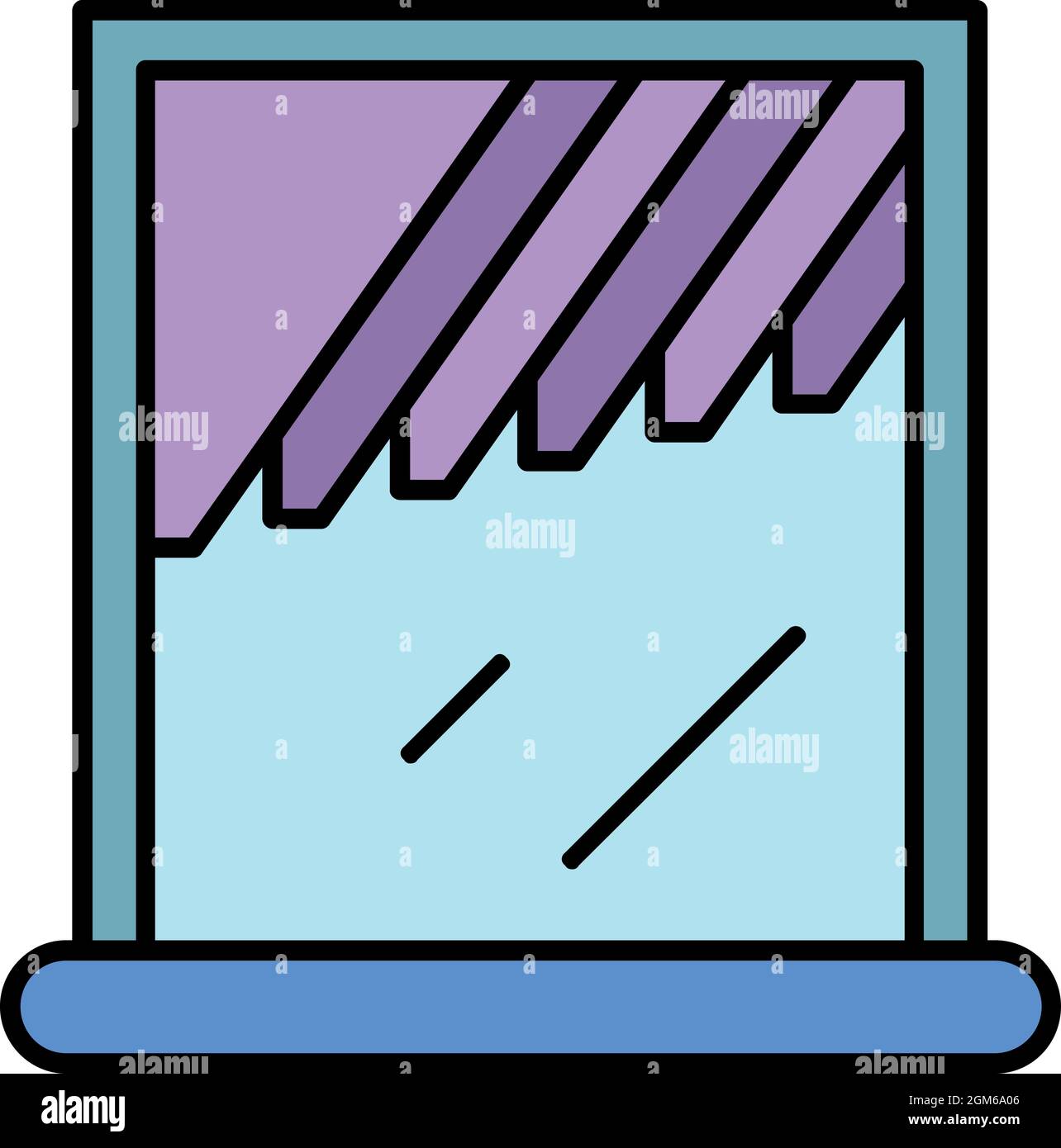 Window shade icon. Outline window shade vector icon color flat isolated ...