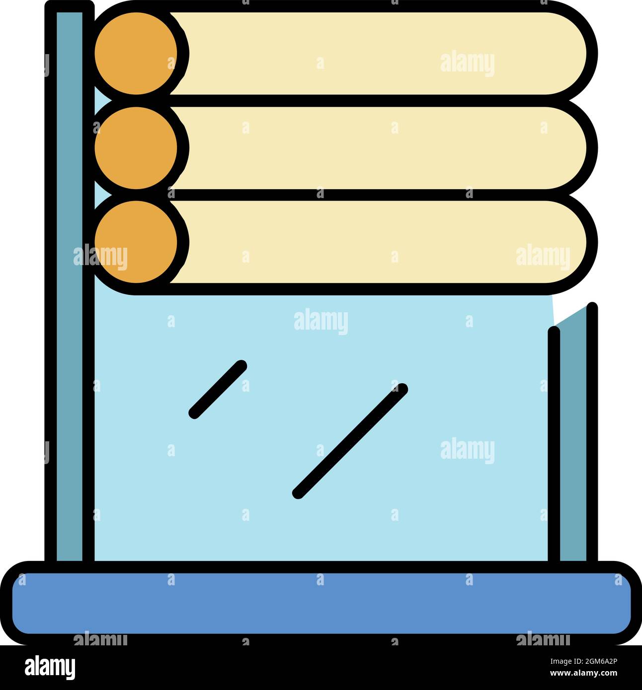 Window roller icon. Outline window roller vector icon color flat ...