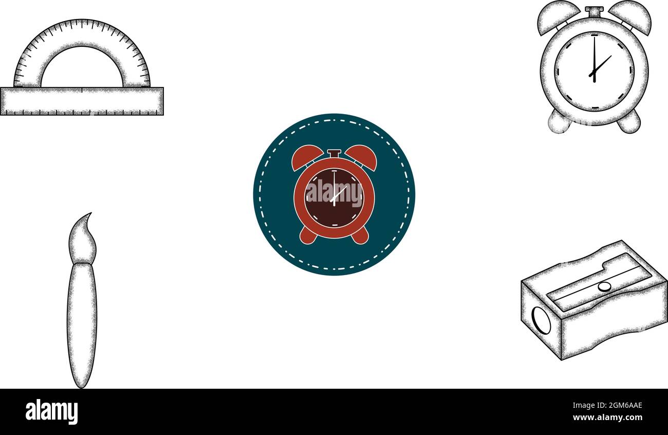 Set of different school supply icons Stock Vector Image & Art - Alamy