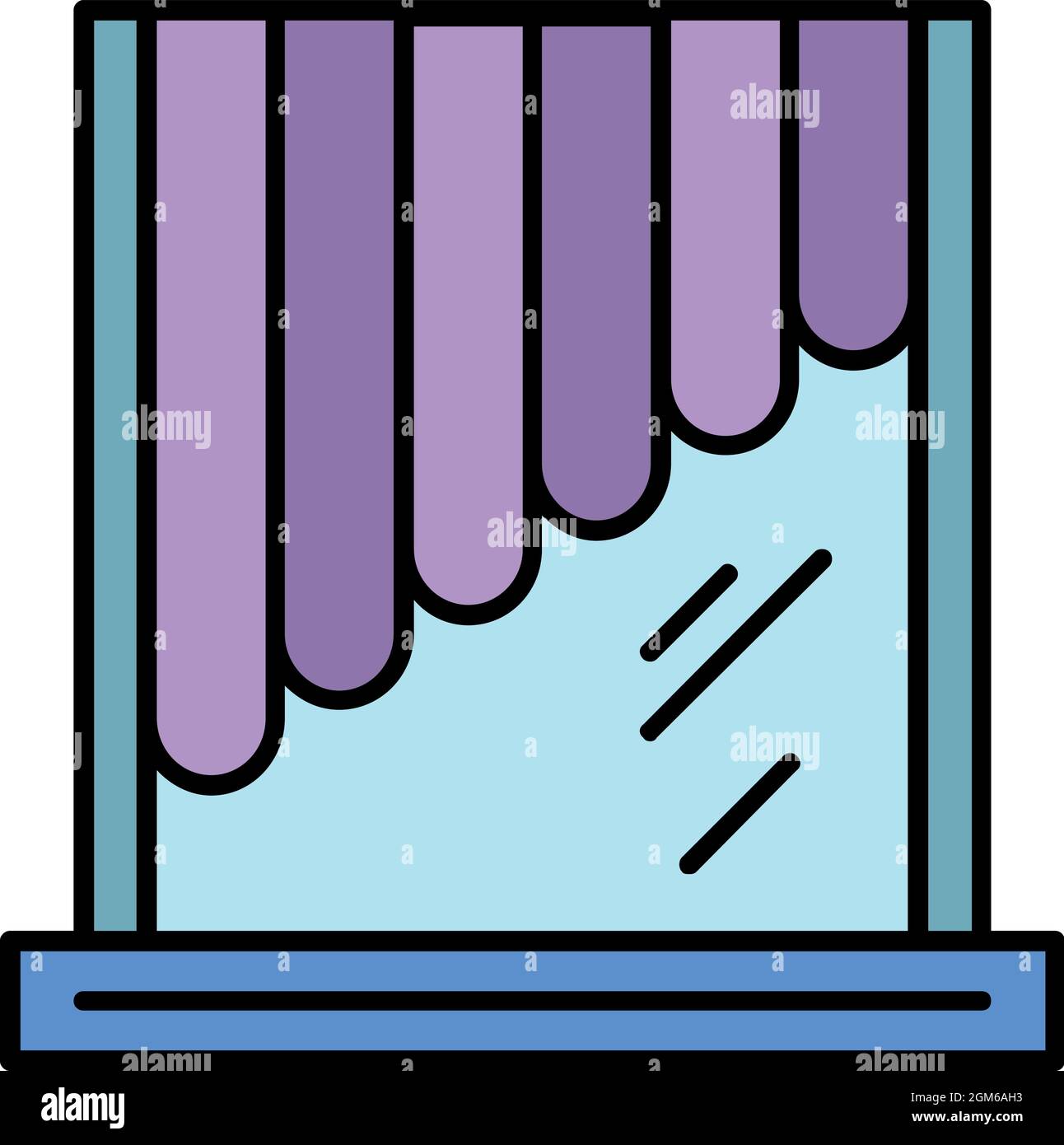 Plastic sun shutter icon. Outline plastic sun shutter vector icon color ...