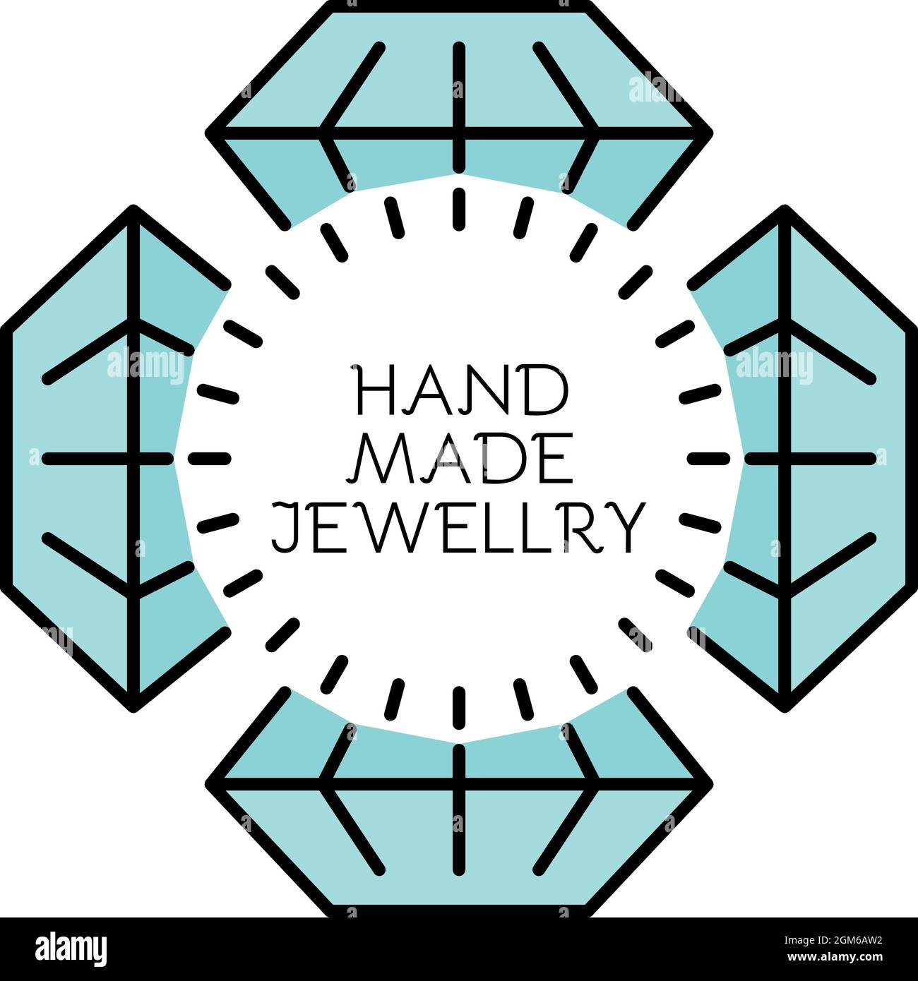 Handmade jewelry logo. Outline handmade jewelry vector logo color flat ...