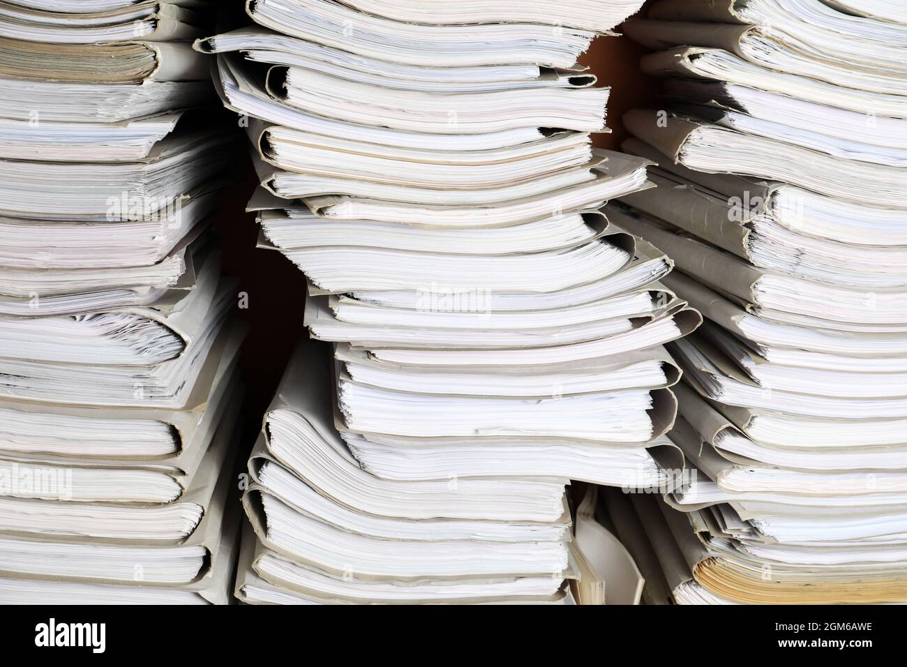 Stacks of old folders with documents in archive Stock Photo - Alamy
