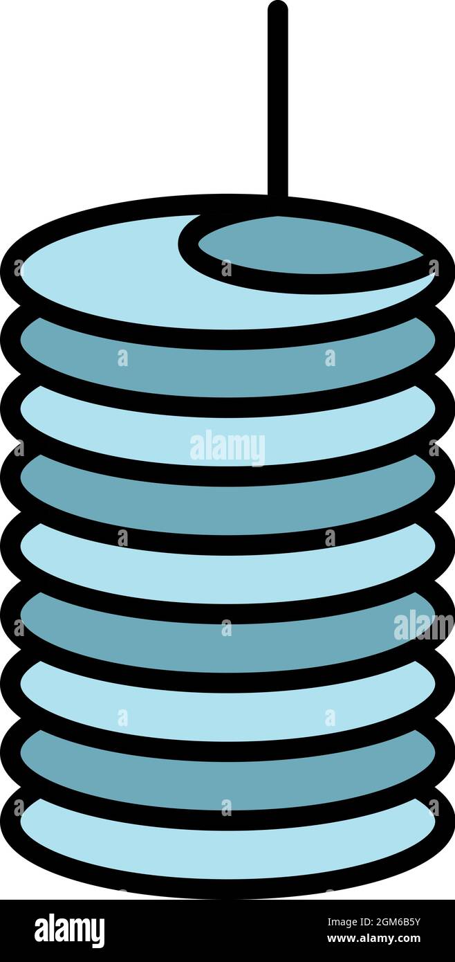 Coil icon. Outline coil vector icon color flat isolated on white Stock ...