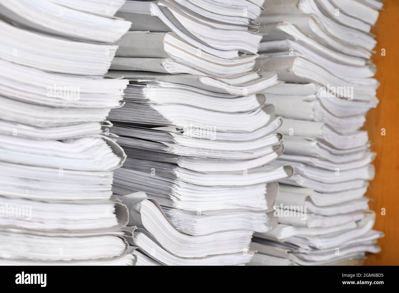 Stacks of old paper documents in archive Stock Photo - Alamy