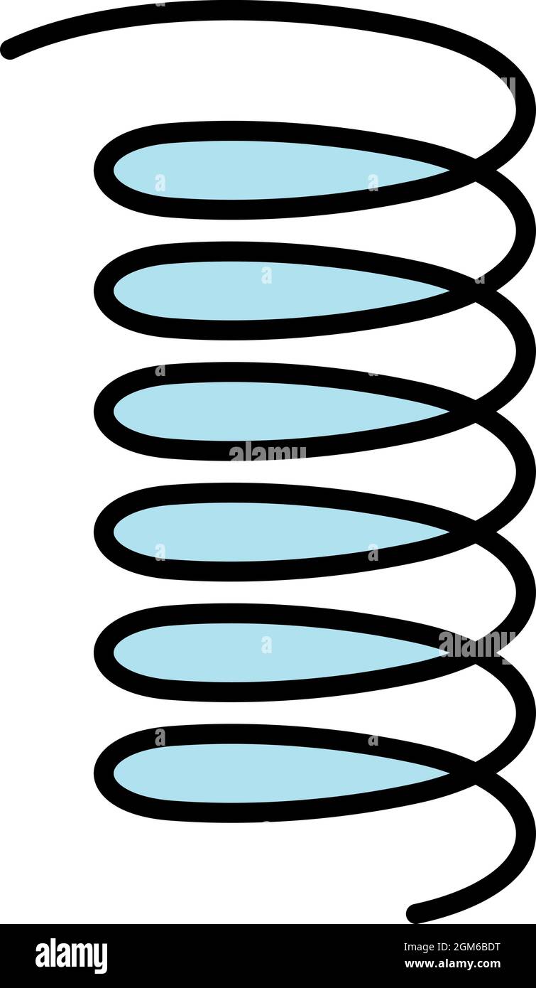 Pressure spring icon. Outline pressure spring vector icon color flat ...
