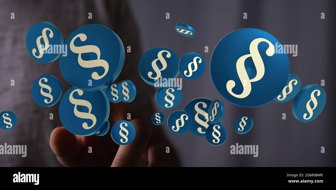 3D rendering of Paragraph icons with a hand tapping on it from the ...