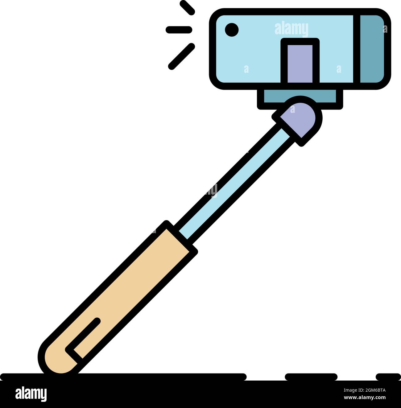 Modern selfie stick icon. Outline modern selfie stick vector icon color ...