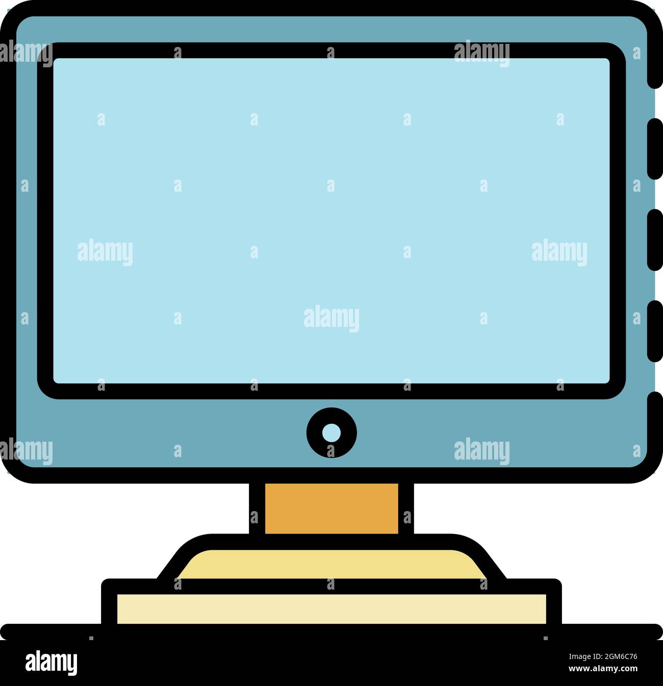 Desktop computer pc icon. Outline desktop computer pc vector icon color ...