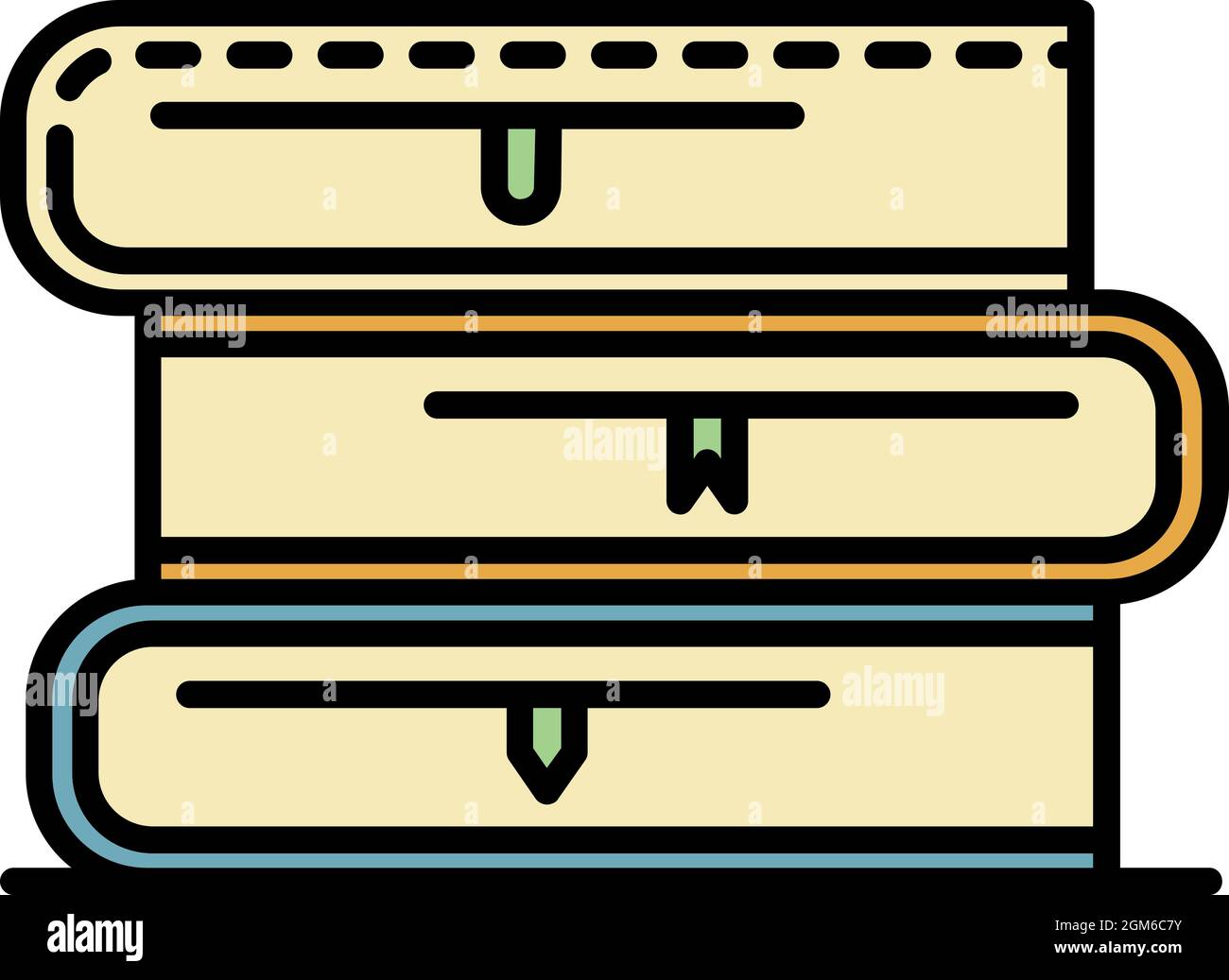 School book stack icon. Outline school book stack vector icon color ...