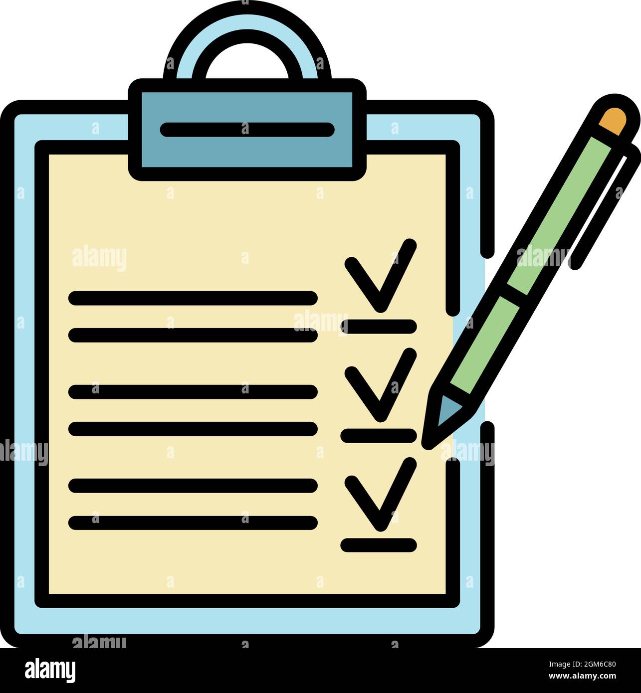 Clipboard checklist icon. Outline clipboard checklist vector icon color ... Clipboard checklist icon. Outline clipboard checklist vector icon color ...