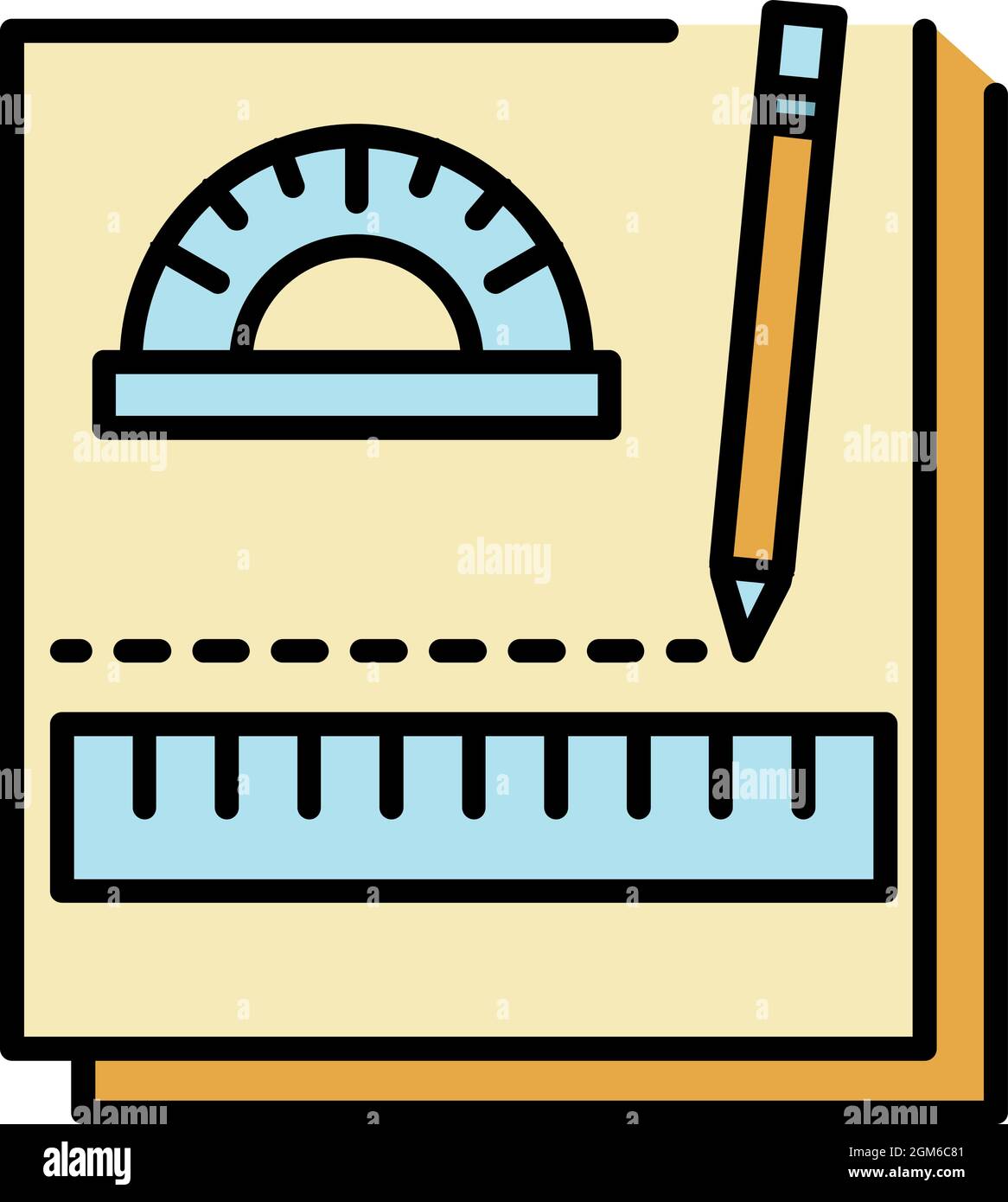 Homework notebook icon. Outline homework notebook vector icon color ...