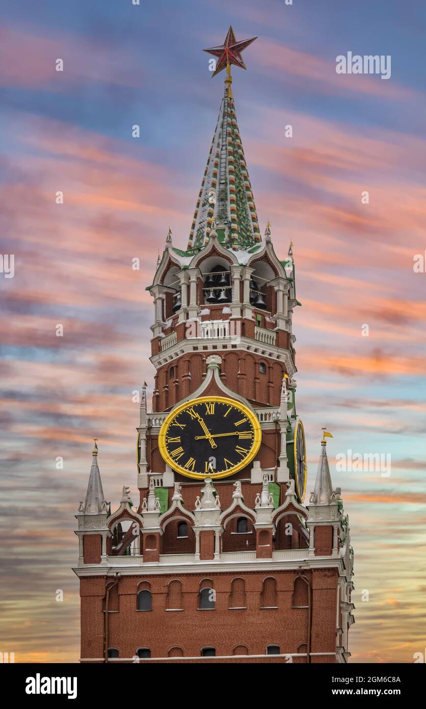 Spasskaya Tower of Moscow Kremlin. The Spasskaya Tower is the main ...