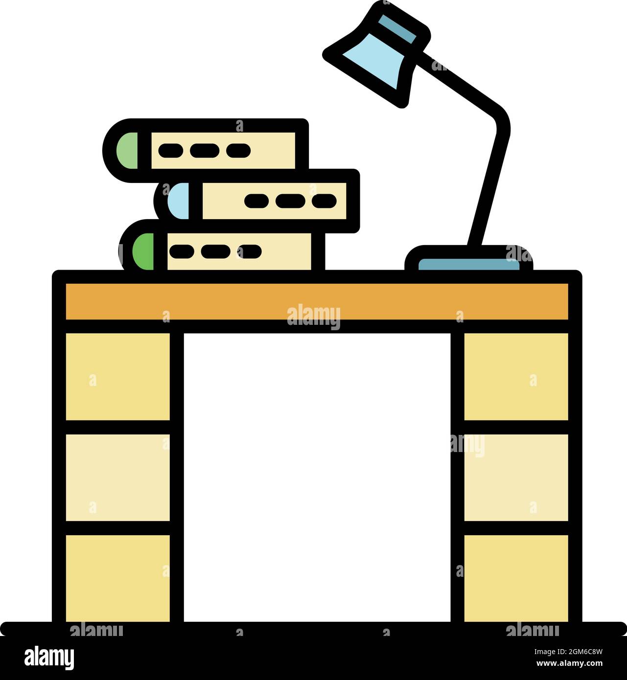 Homework table icon. Outline homework table vector icon color flat ...