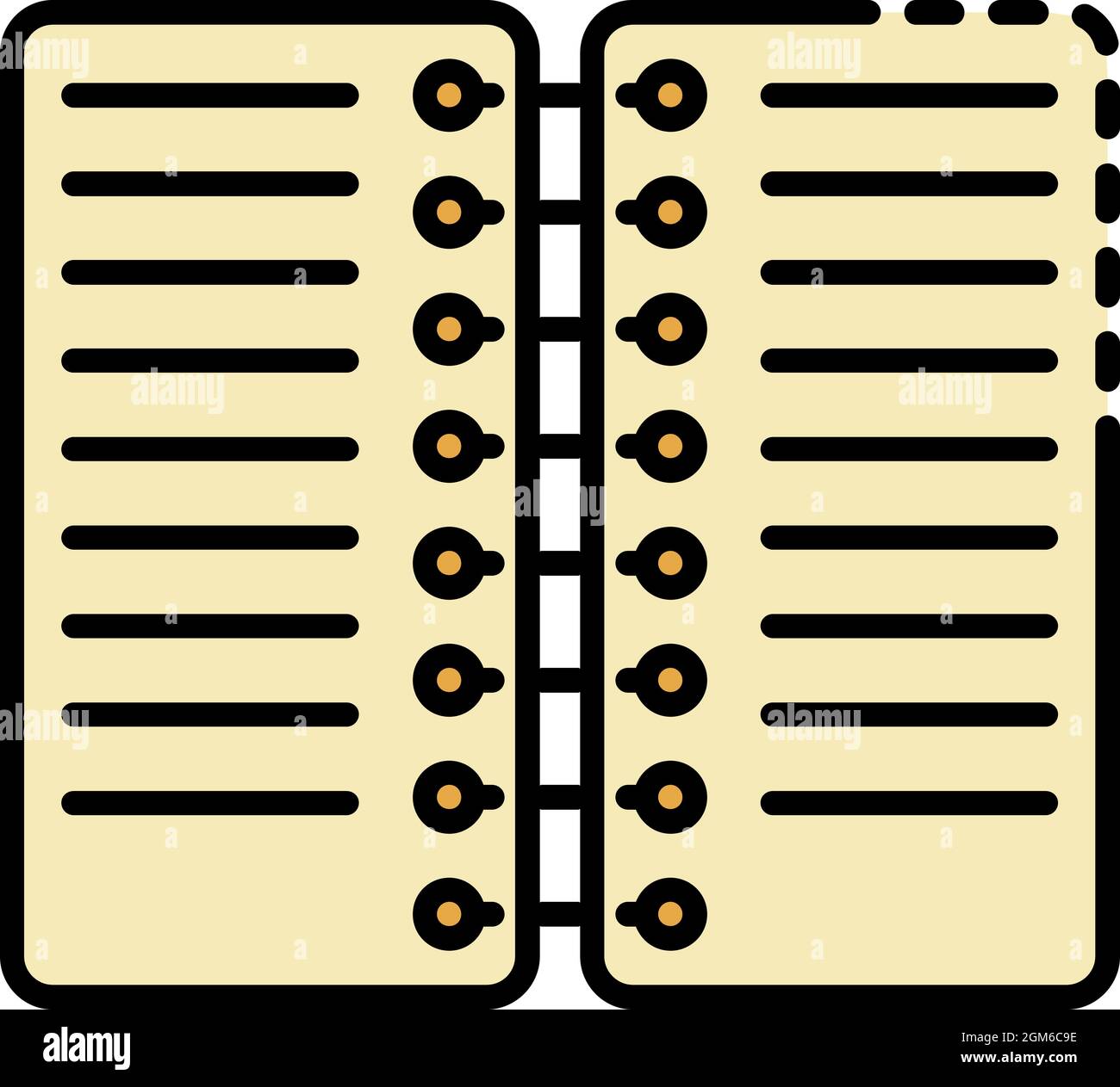 Coil notebook icon. Outline coil notebook vector icon color flat ...