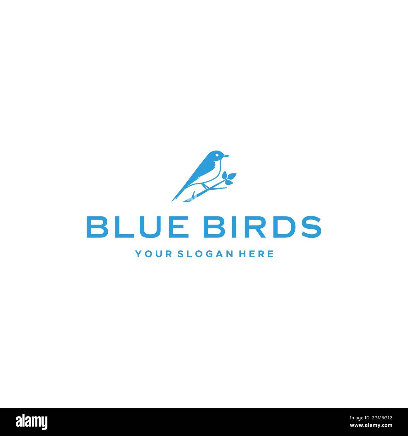 minimal BLUE BIRD roost branches Logo design Stock Vector Image & Art ...