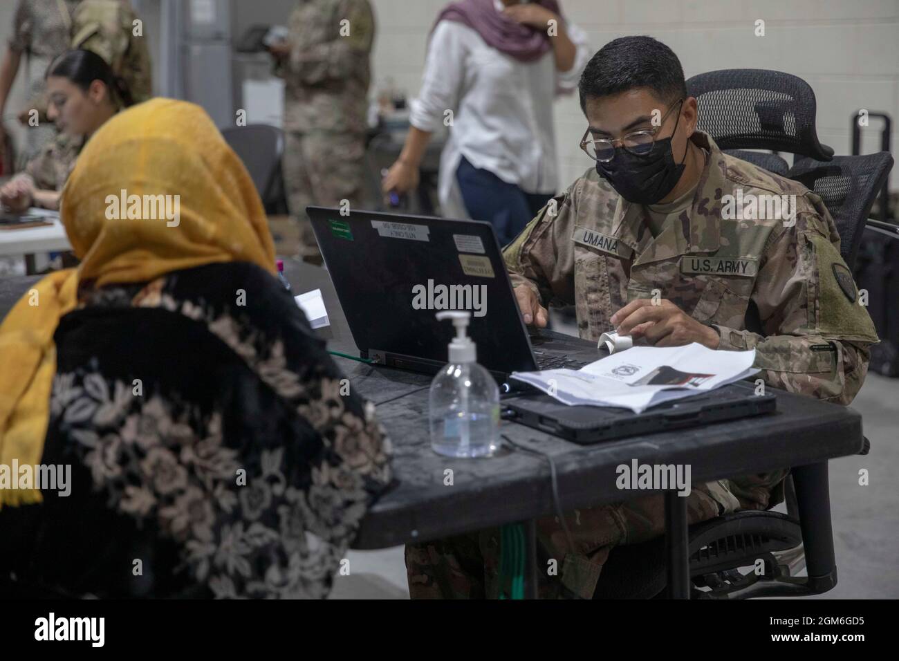 U.S. Army Spc. Erick Umana, a human resource specialist assigned to the ...