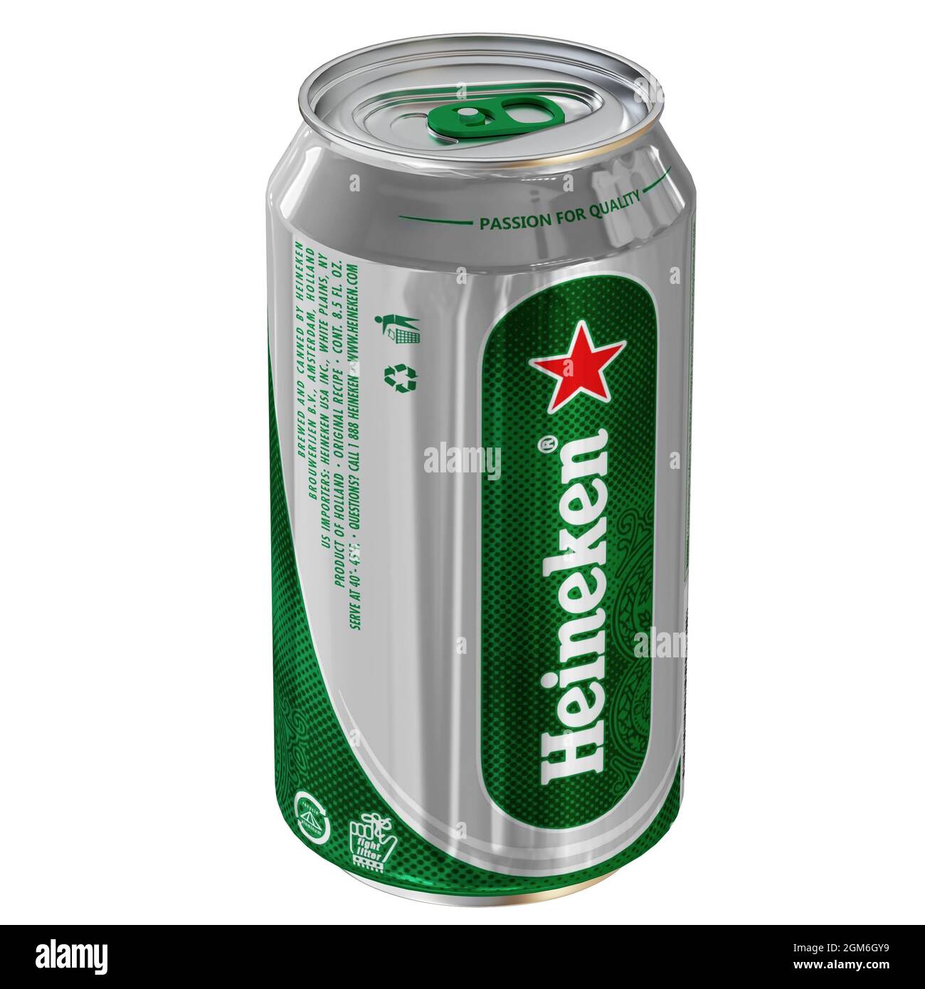 Heineken beer can 3d model concept rendering with white background ...