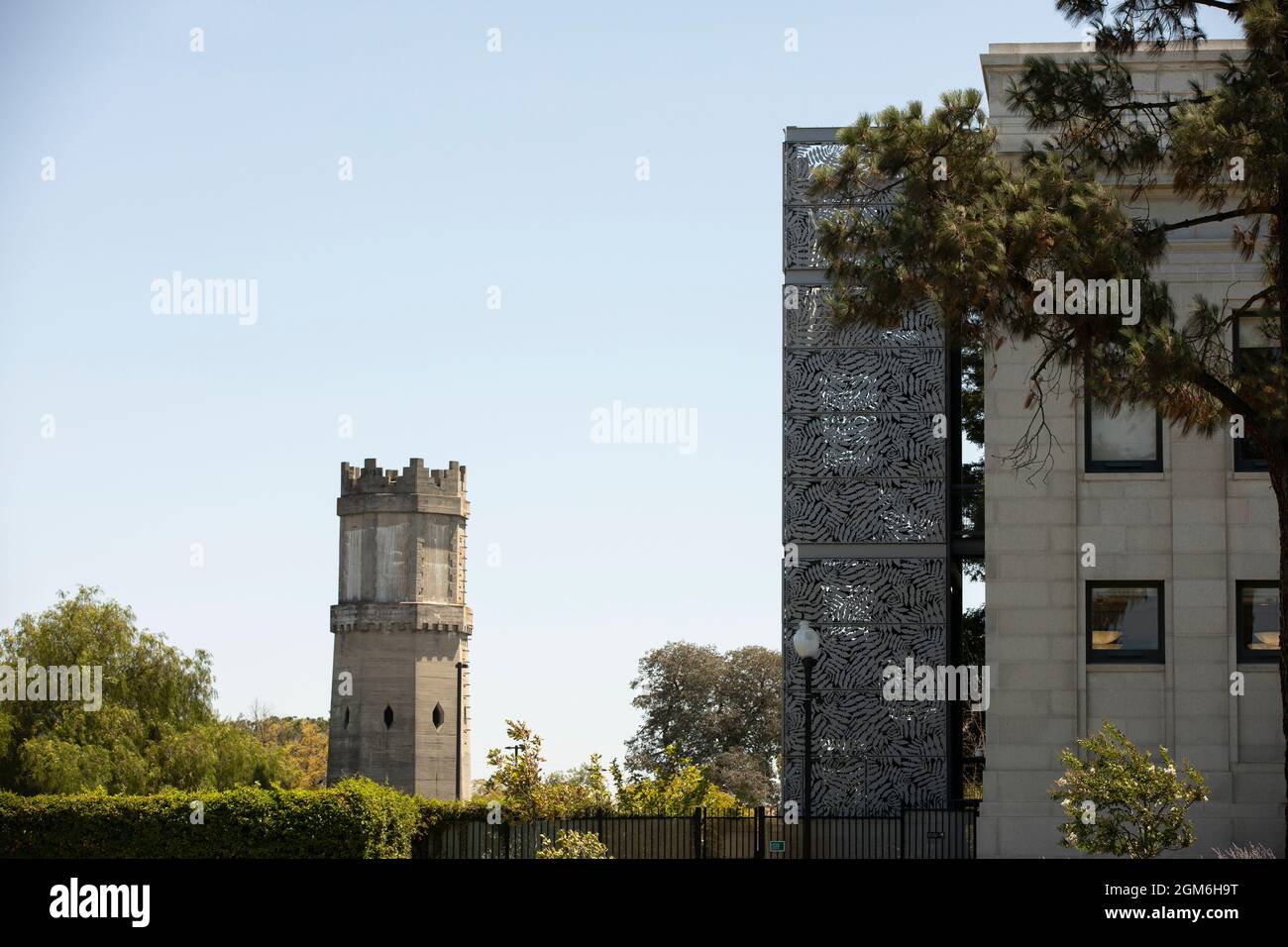 Daytime aerial view of the historic city center of Fairfield ...