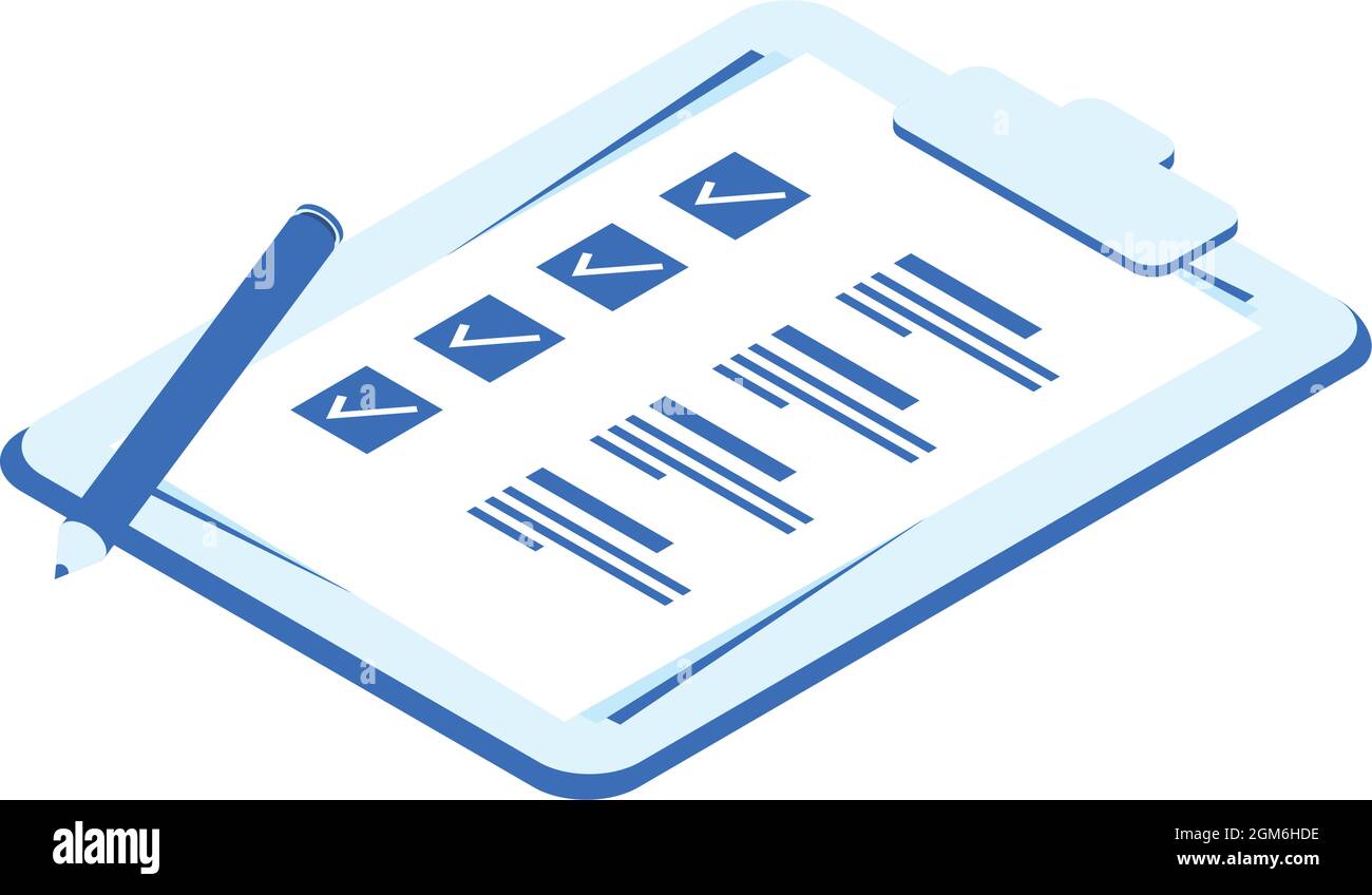 Check marks list on document with pencil Stock Vector Image & Art - Alamy