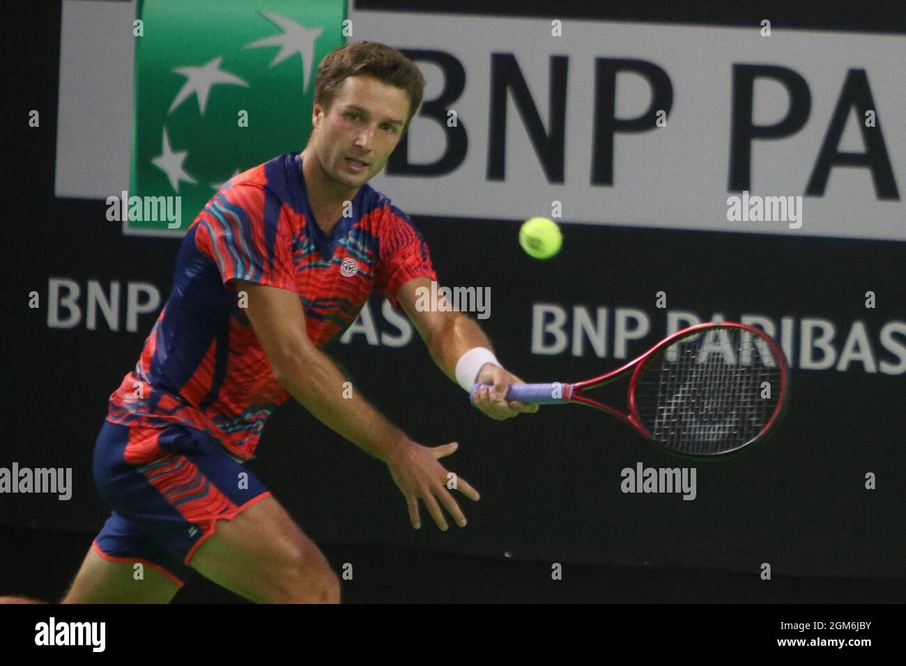 Liam Broady of United Kingdom during the Open de Rennes tournament on ...