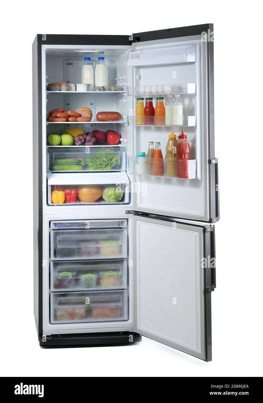 Full Refrigerator White Background High Resolution Stock Photography ...