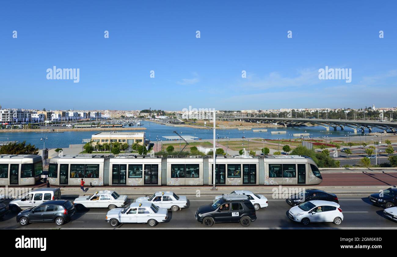A modern tram in Rabat, Morocco Stock Photo - Alamy