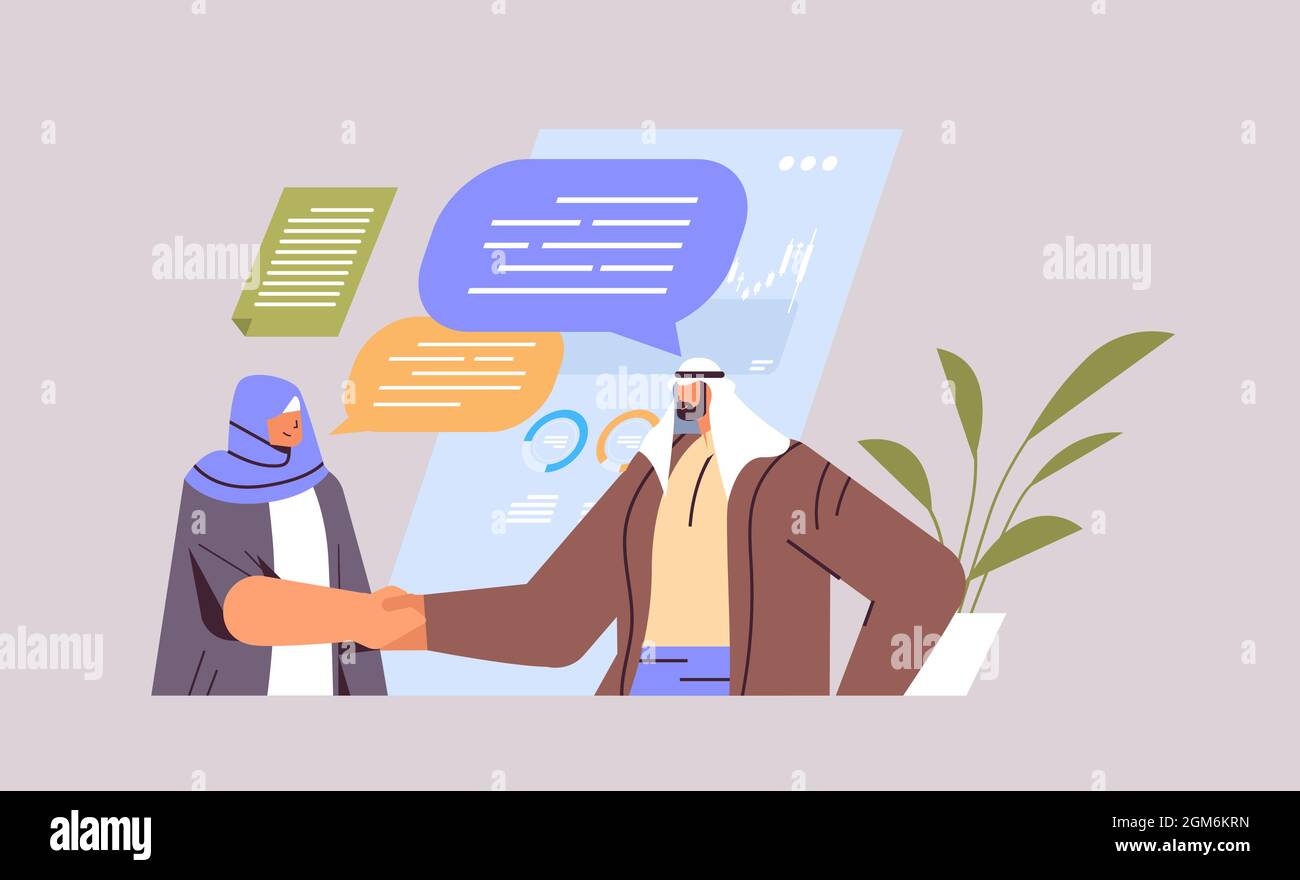 arab businesspeople shaking hands together business partners handshake ...