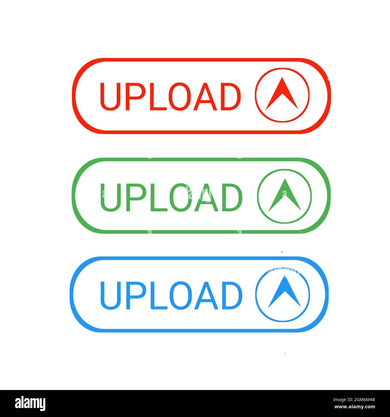download and upload buttons various color white background Stock Photo ...