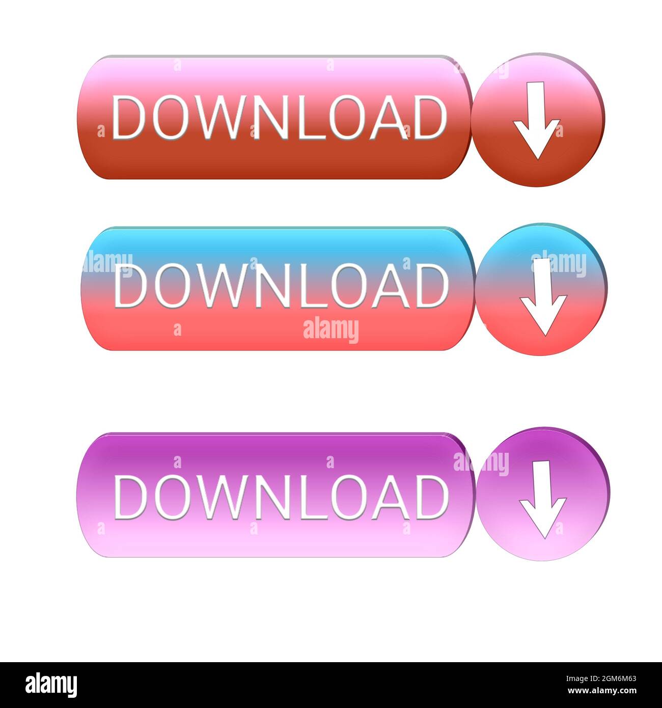 download and upload buttons various color white background 3d Stock ...