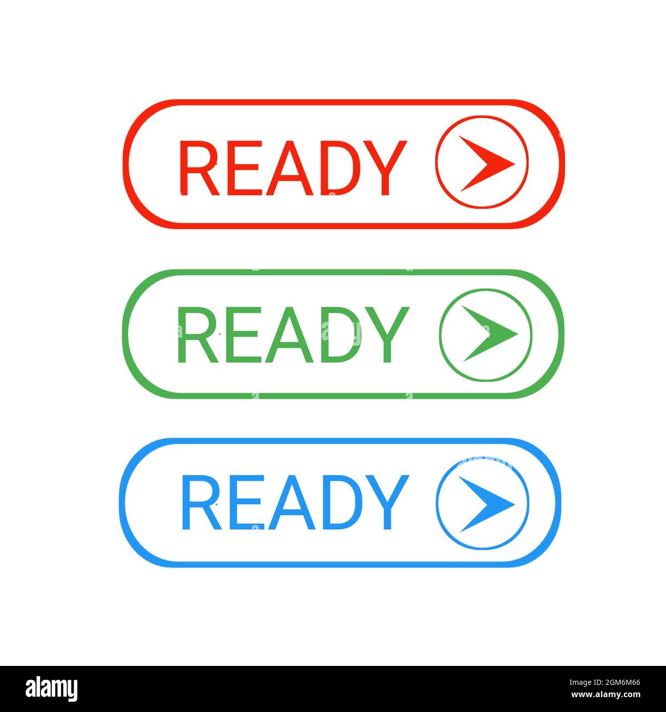Ready buttons for web icon various color white background Stock Photo ...