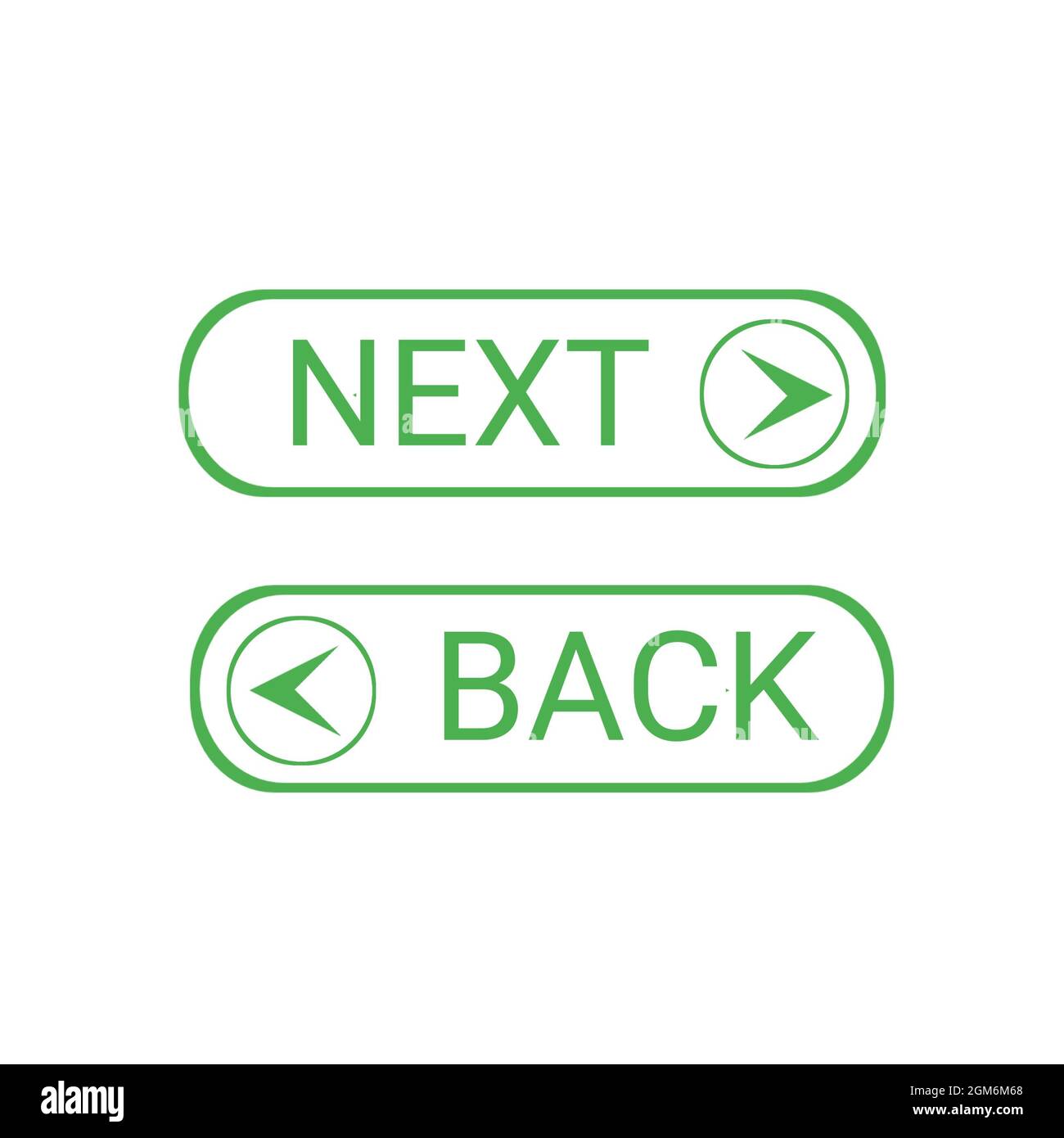 Next and back buttons for web icon green color white background Stock ...