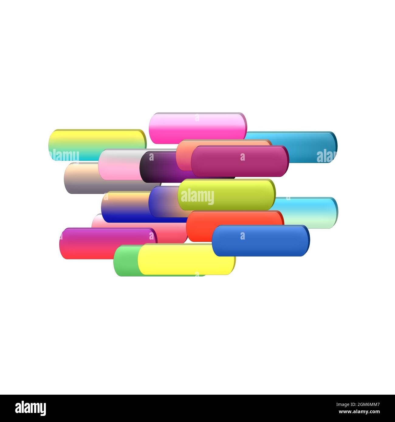 Set of colorful web buttons for menu various color white background 3d ...