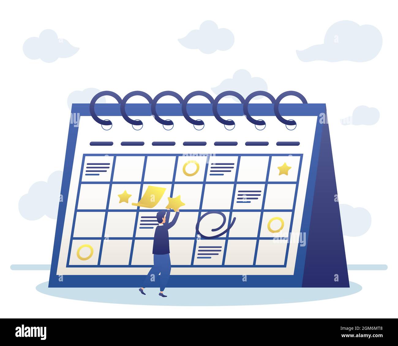 man with calendar planning on white background Stock Vector Image & Art ...