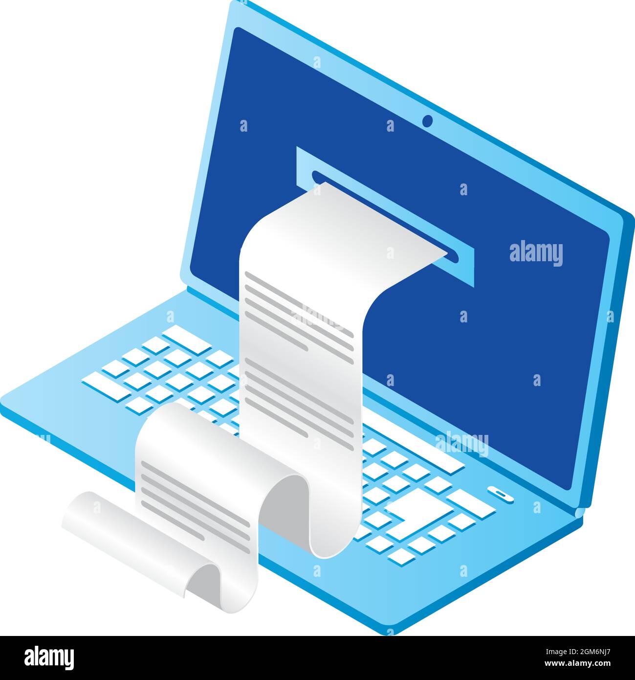 laptop with receipt paper on white background Stock Vector Image & Art ...