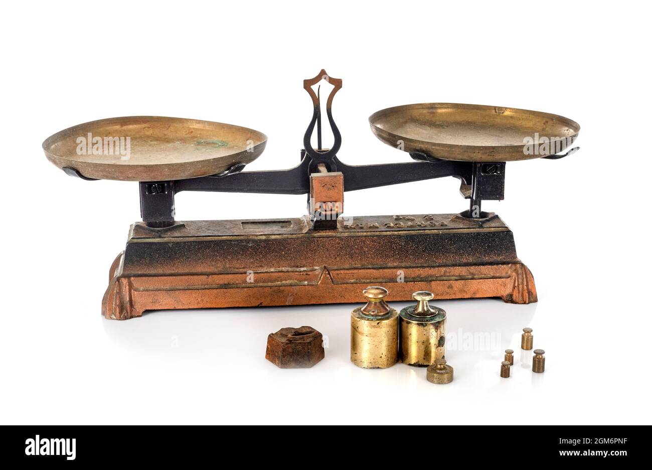 Roberval balance in front of white background Stock Photo - Alamy