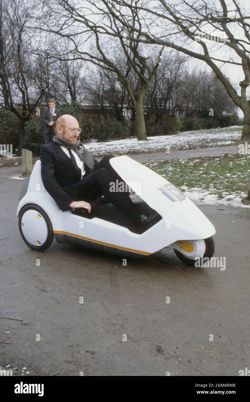 File photo dated 10/01/85 of Sir Clive Sinclair demonstrating his C5 ...
