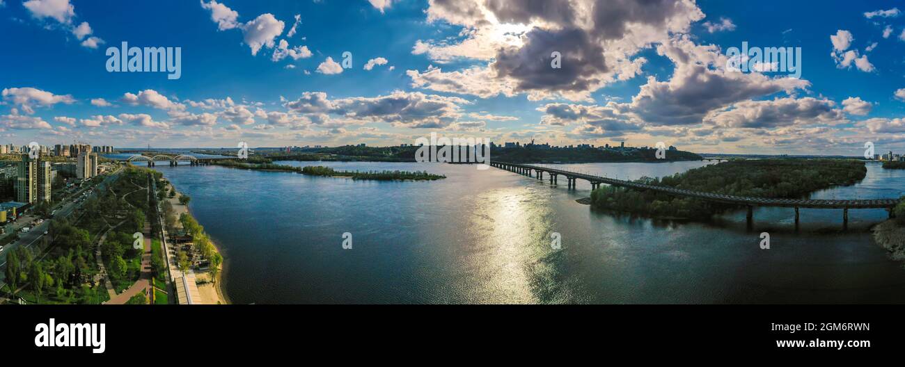 Drone view kiev river dnieper hi-res stock photography and images - Alamy