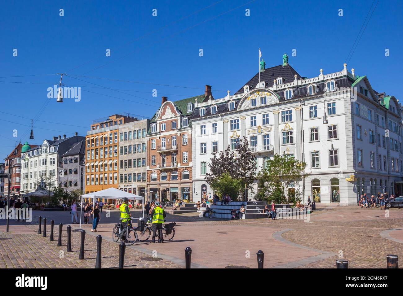 Central market square (Store Torv) with shops and restaurants in Aarhus ...