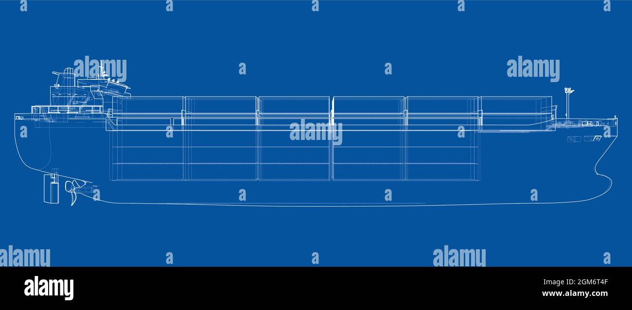 Cargo ship with containers. Vector Stock Vector Image & Art - Alamy