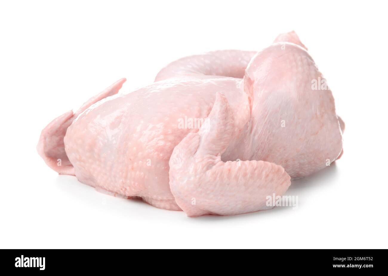 Fresh whole chicken on white background Stock Photo - Alamy